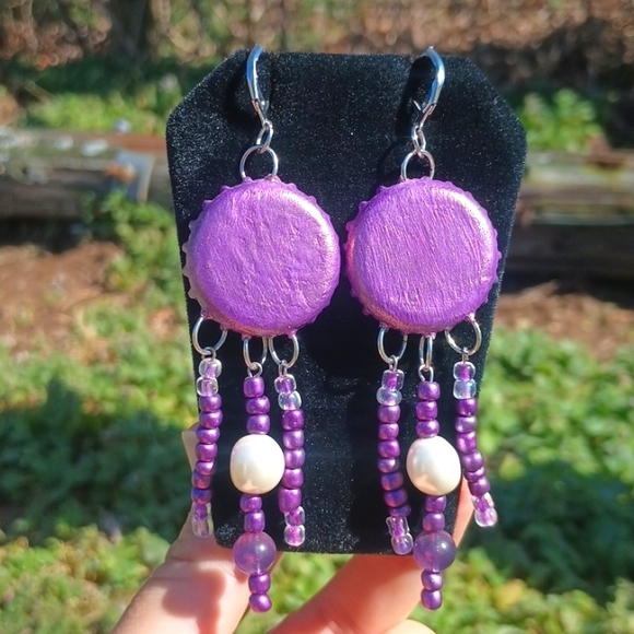 Hand Crafted | Jewelry | Handcrafted Bottle Cap Earrings | Poshmark